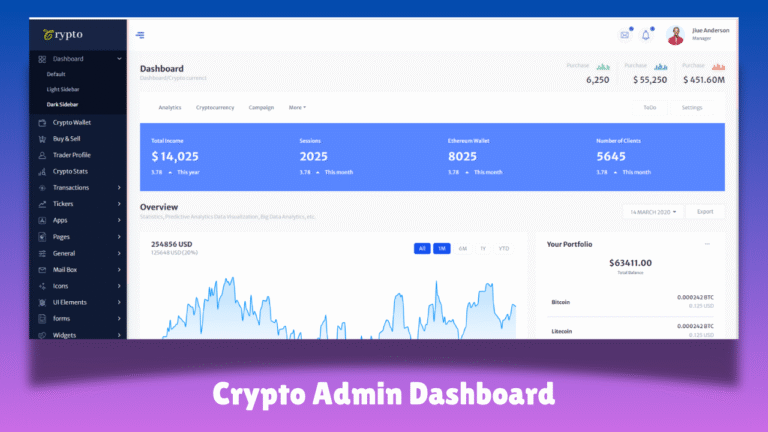 Create Responsive Crypto Admin Dashboard Using HTML CSS JS