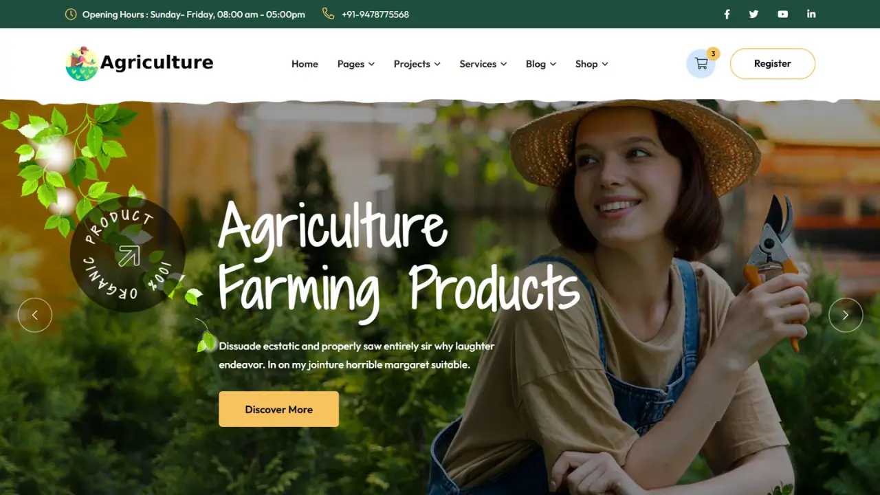 Modern Agriculture Website Template Using HTML CSS and JavaScript 2026